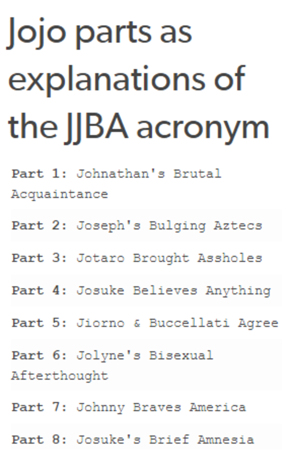 J.B.A. | JoJo's Bizarre Adventure | Know Your Meme