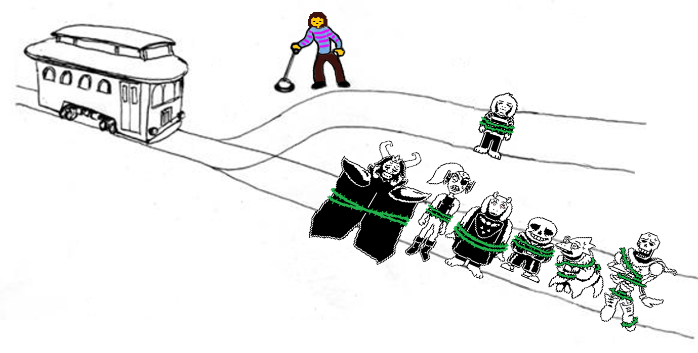 Frisk's Trolley Problem | The Trolley Problem | Know Your Meme