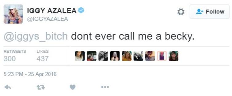 Iggy Azalea Tweet | Becky | Know Your Meme