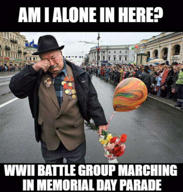 Am I alone in here? WWII Battle Group Marching in Memorial Parade ...