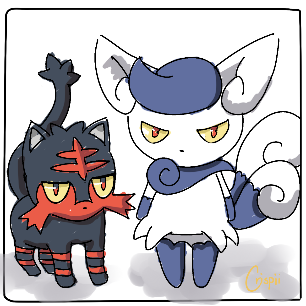 Litten and Meowstic | Pokémon | Know Your Meme