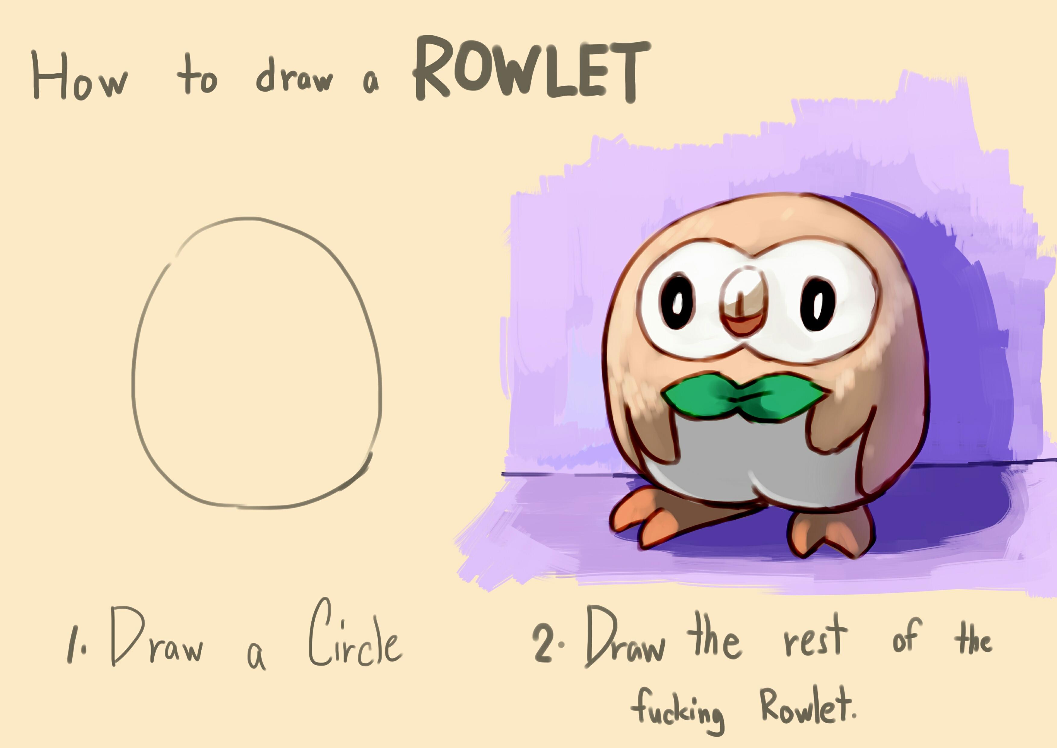 How to Draw a Rowlet | Rowlet's Roundness | Know Your Meme