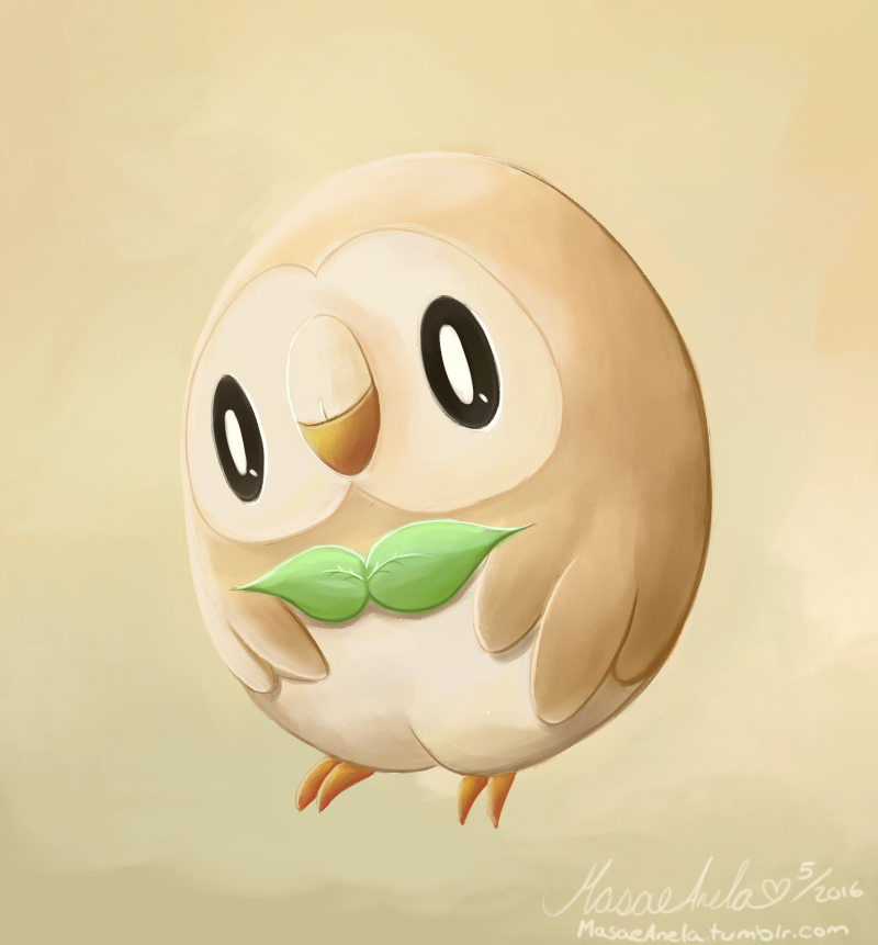 Rowlet by Masae | Rowlet's Roundness | Know Your Meme