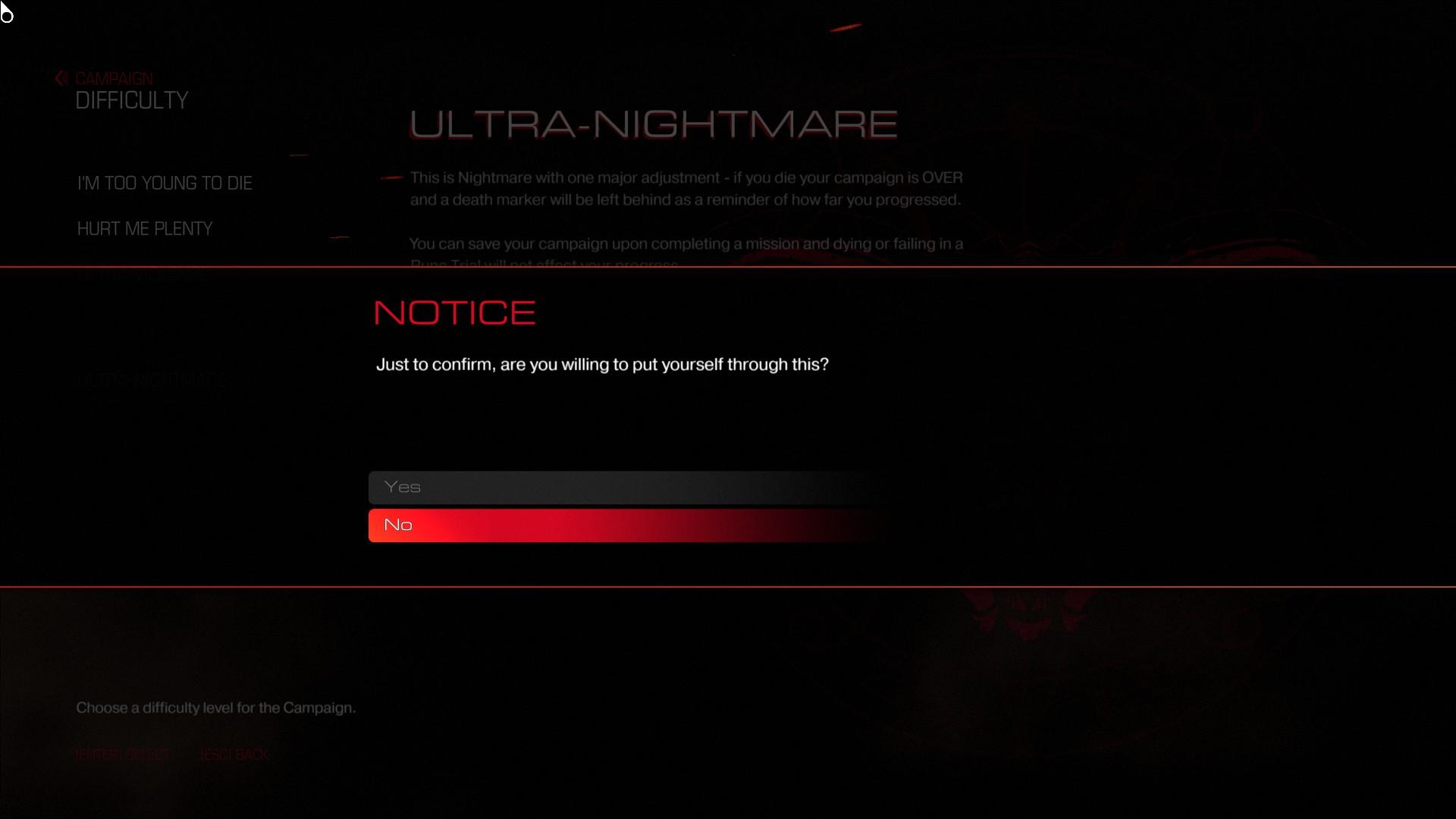 The warning message that pops up after you decide to start a game in ...