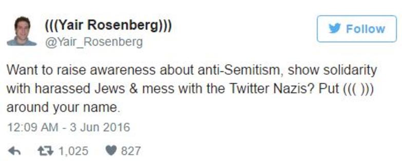 Yair Rosenberg Tweet | Triple Parentheses / (((Echo))) | Know Your Meme