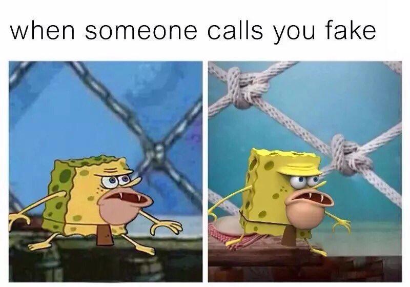 when someone calls u fake | SpongeGar / Primitive Sponge / Caveman ...