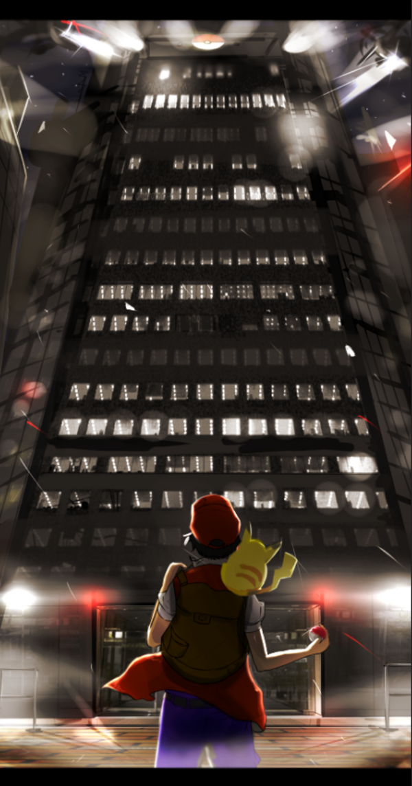 Looking up to the skyscraper. | Pokémon | Know Your Meme