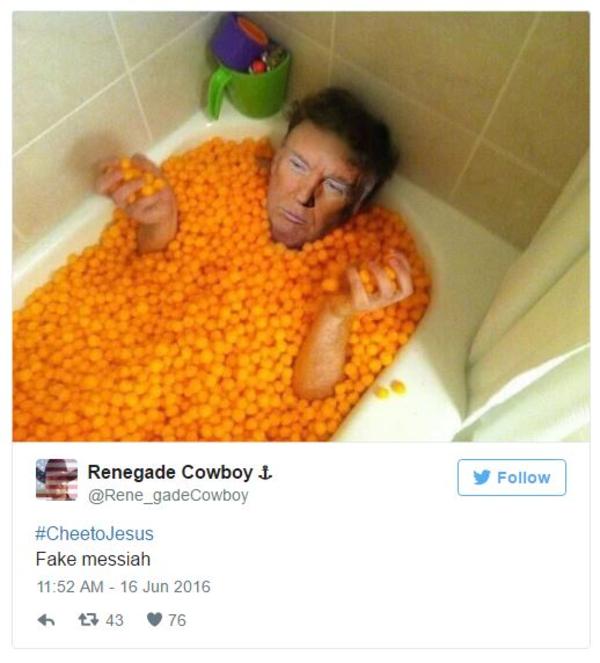 Cheetos Bathtub by @Rene_gadeCowboy | Cheeto Jesus | Know Your Meme