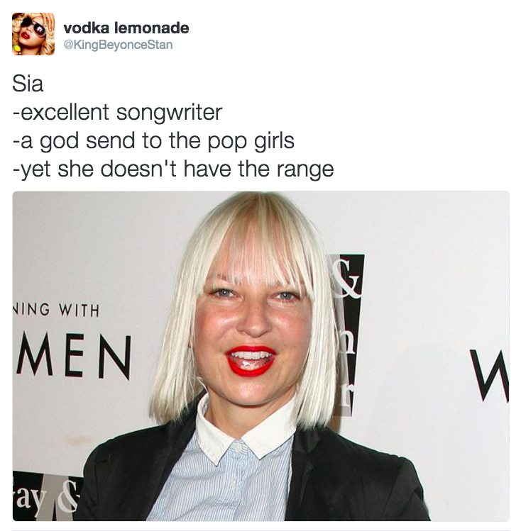 Sia | She Doesn't Have the Range | Know Your Meme