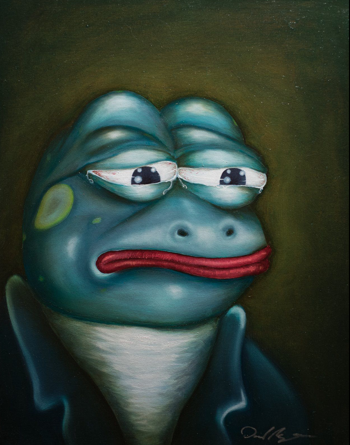 Rare Pepe Feels Bad Man Painting | Rare Pepe | Know Your Meme