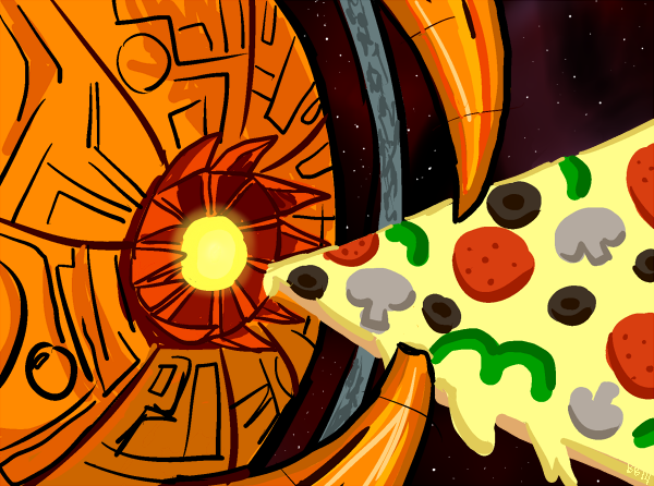 Unicron eating pizza. | Transformers | Know Your Meme