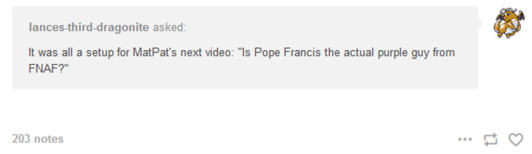 It was a setup | "Why I Gave The Pope Undertale" | Know Your Meme