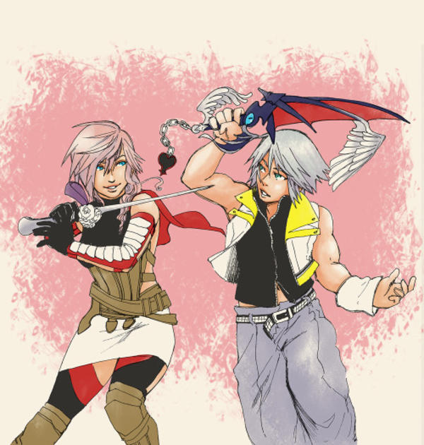 Riku & Lightning. | Kingdom Hearts | Know Your Meme
