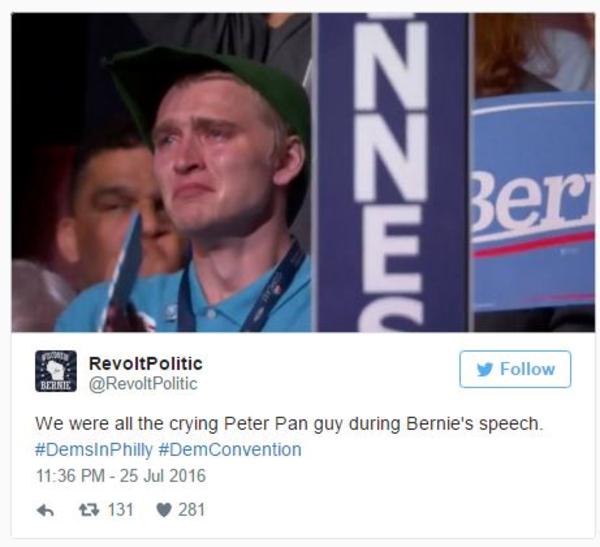 Sad Peter Pan | Crying Bernie Sanders Supporters | Know Your Meme