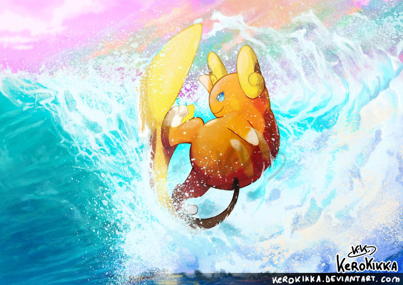 Surfing Alolan Raichu by Kerokikka | Pokémon Sun and Moon | Know Your Meme
