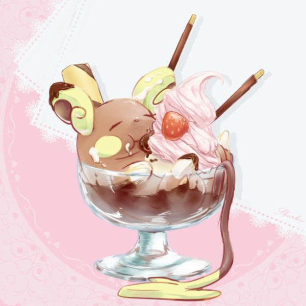Alolan Raichu eating ice cream | Pokémon Sun and Moon | Know Your Meme