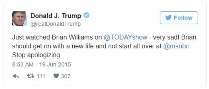 Brian Williams Tweet | Donald Trump's "Sad" Tweets | Know Your Meme