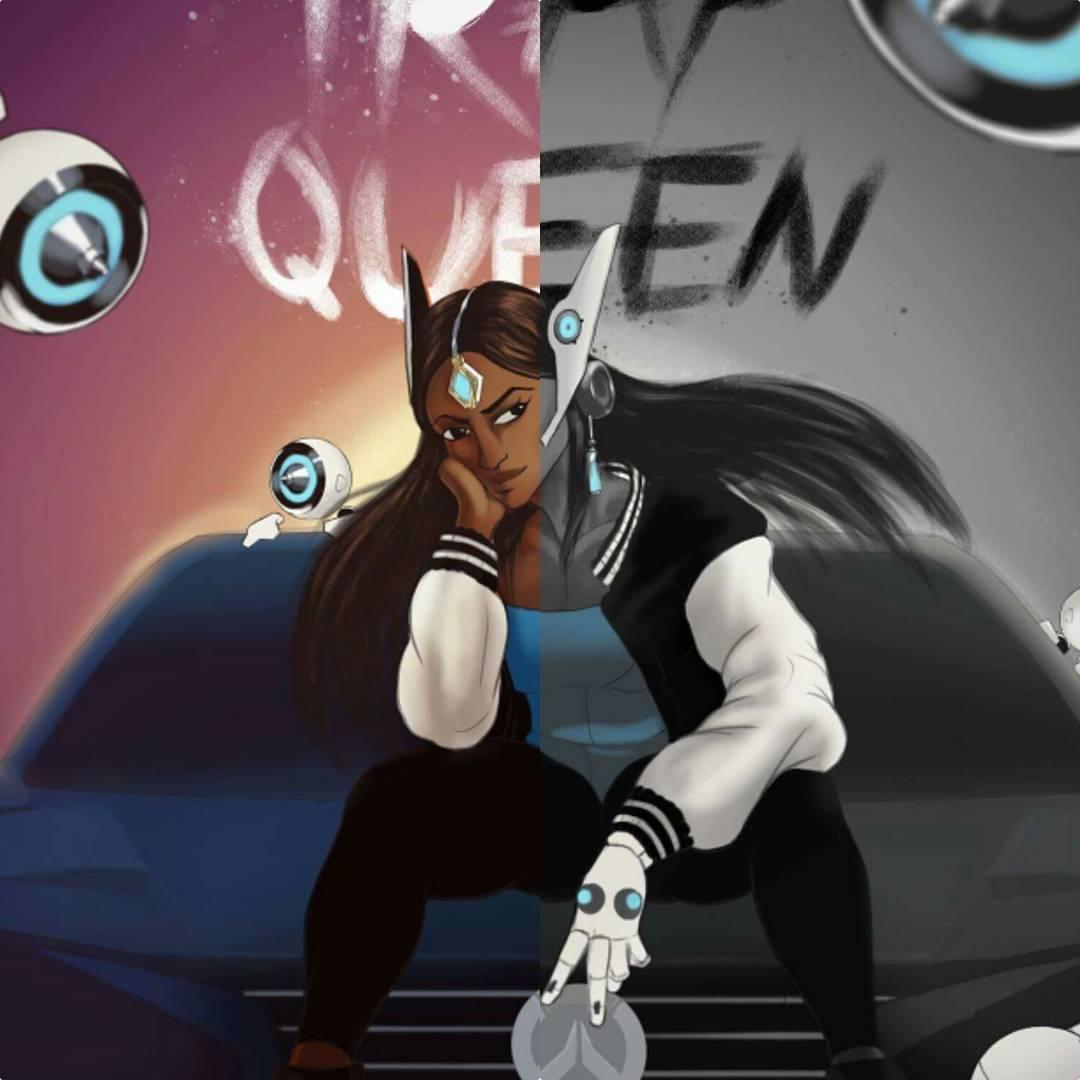 Symmetra sitting on an car | Overwatch | Know Your Meme