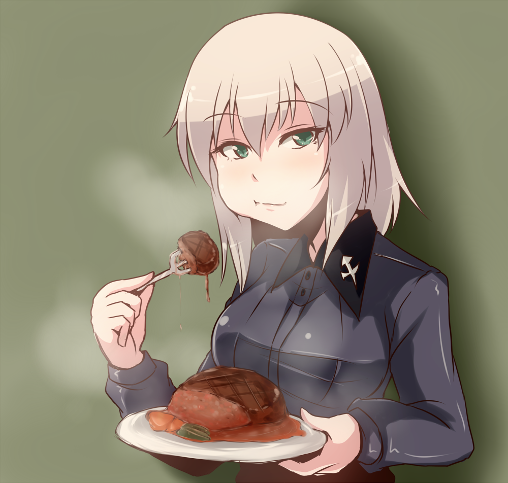 Erika eating Salisbury Steak | Girls und Panzer | Know Your Meme