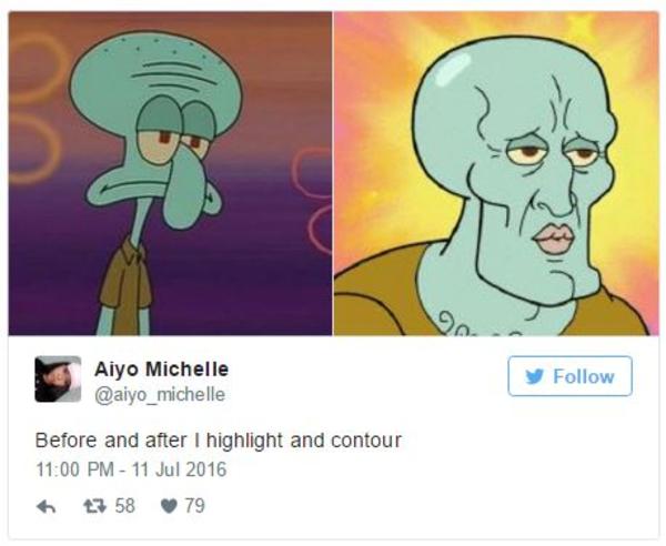 Squidward Handsome Face | Before and After Contour | Know Your Meme