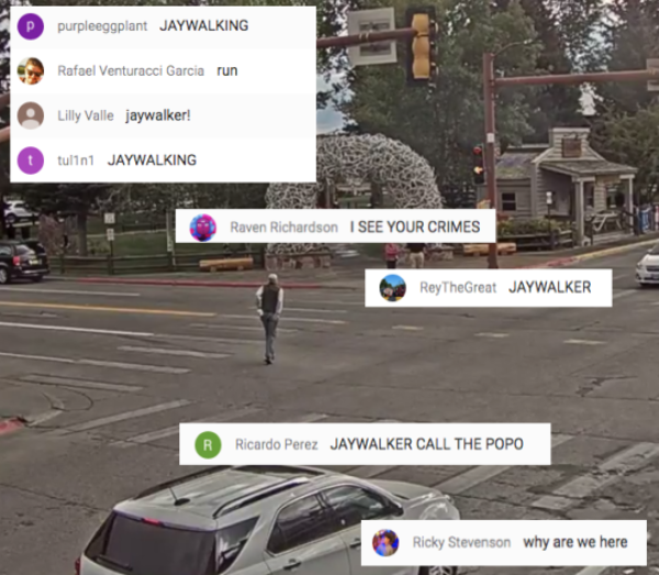 JAYWALKING | Jackson Hole Town Square Traffic Cam | Know Your Meme