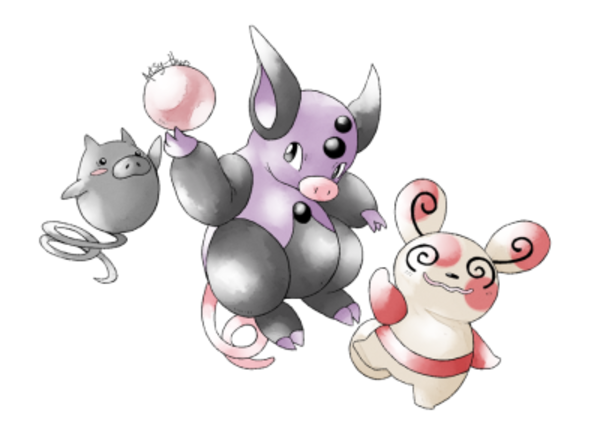 Spoink evolution line and Spinda retro work | Pokémon | Know Your Meme