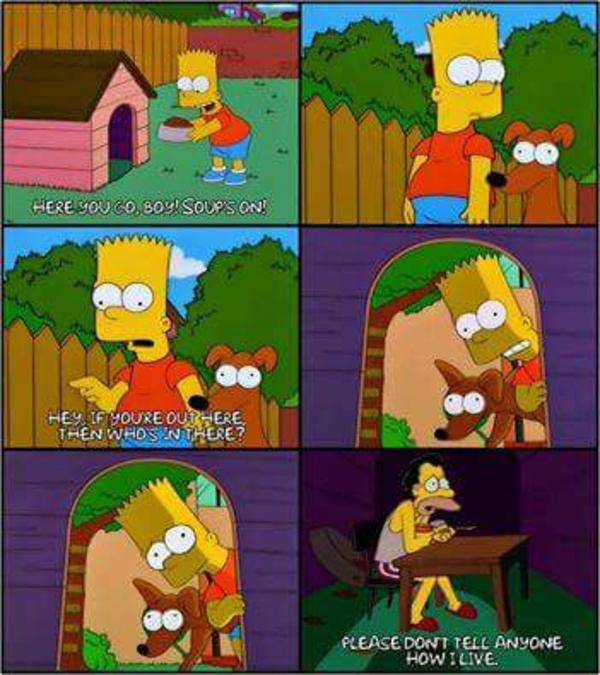 Lenny inside Santa's little helper's doghouse | The Simpsons | Know ...