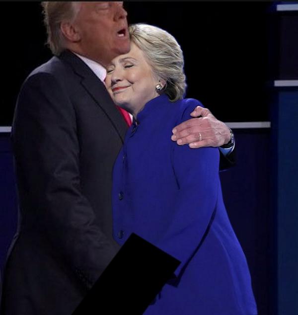 Hugging Hillary Clinton | Donald Trump's Debate Chair | Know Your Meme