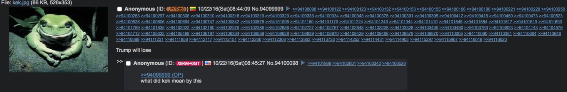 Kek Predicts Downfall of Trump | Cult of Kek | Know Your Meme