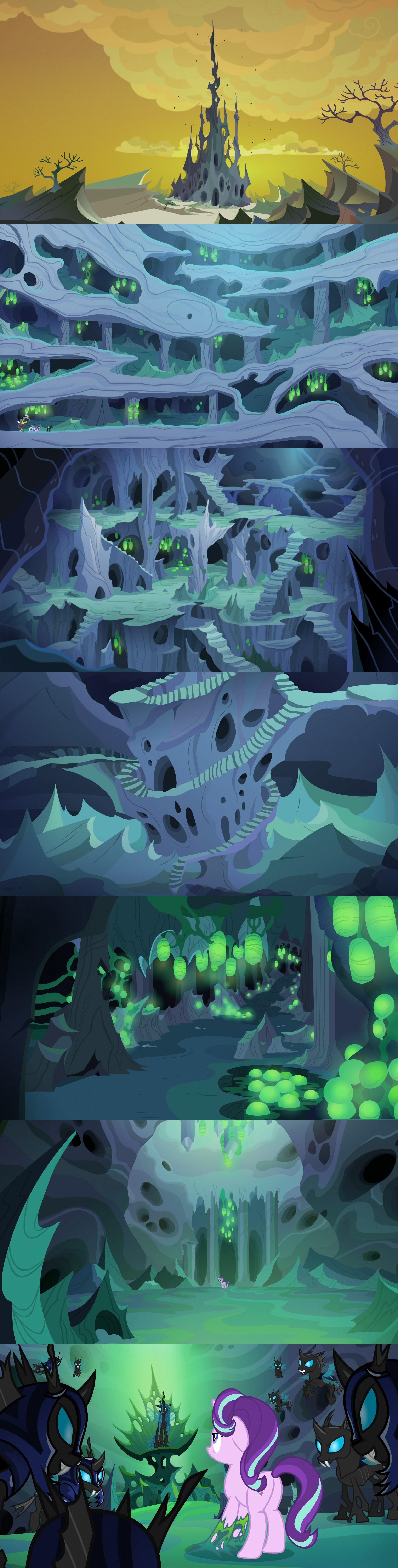 The Changeling Kingdom- exterior and interior view | My Little Pony ...