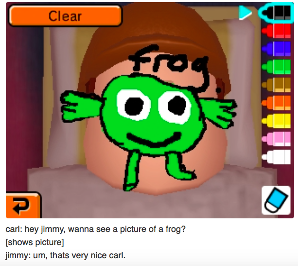 Carl dre a frog i tomodachi life | Hey Jimmy, Wanna See a Frog? | Know ...