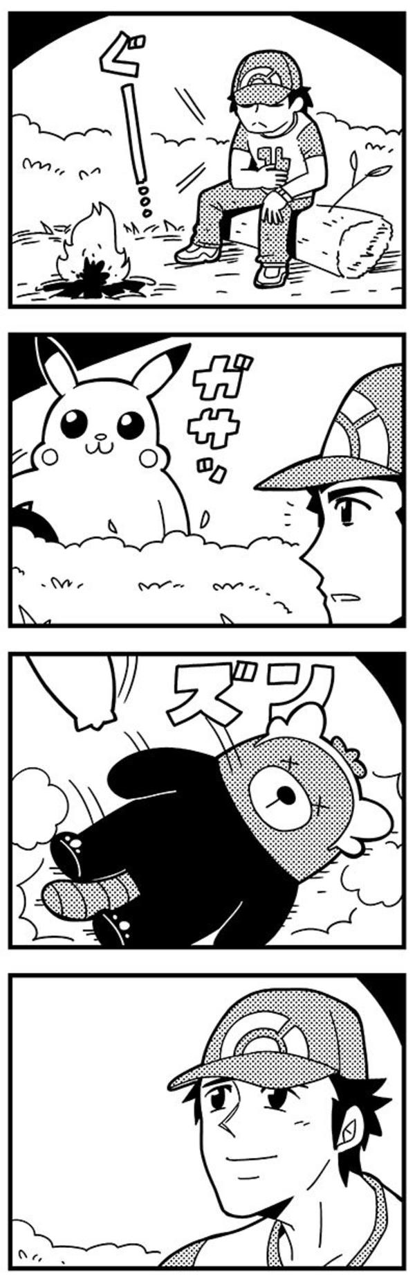 Pikachu brings food for Red | Pokémon | Know Your Meme