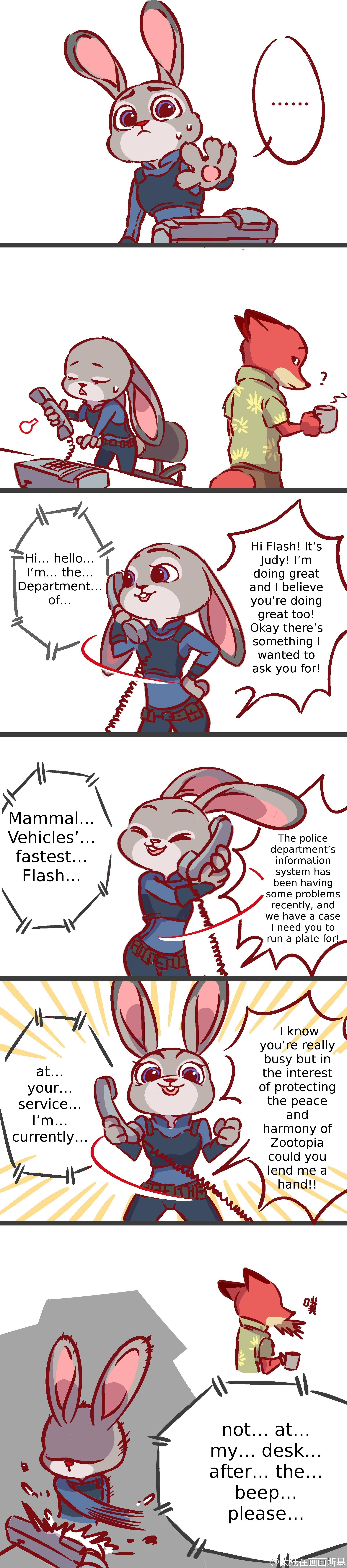 Judy calls Flash (added translation into the speech bubbles) | Zootopia ...