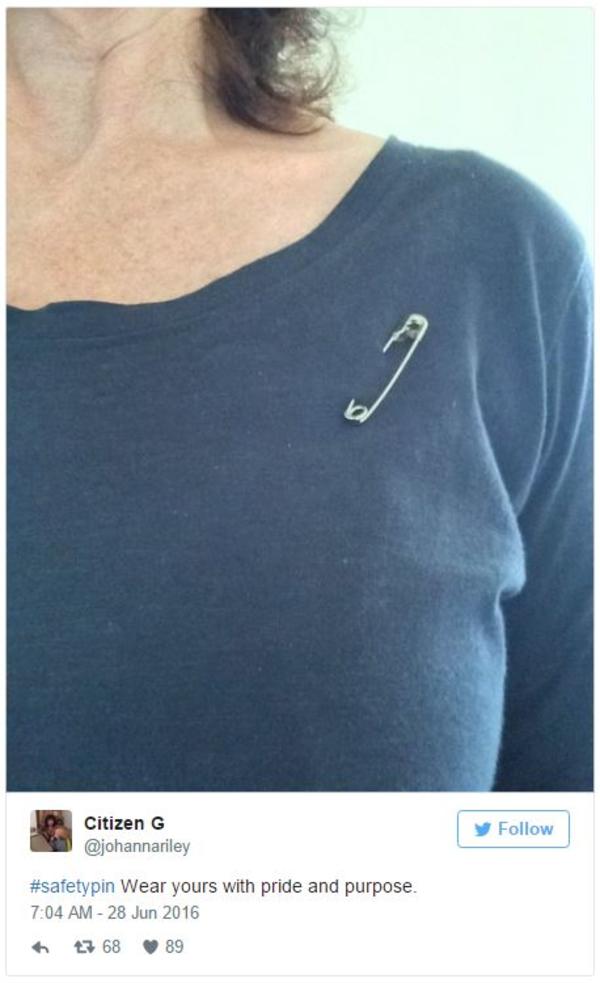 @johannariley's Tweet | #SafetyPin / Safety Pin Movement | Know Your Meme
