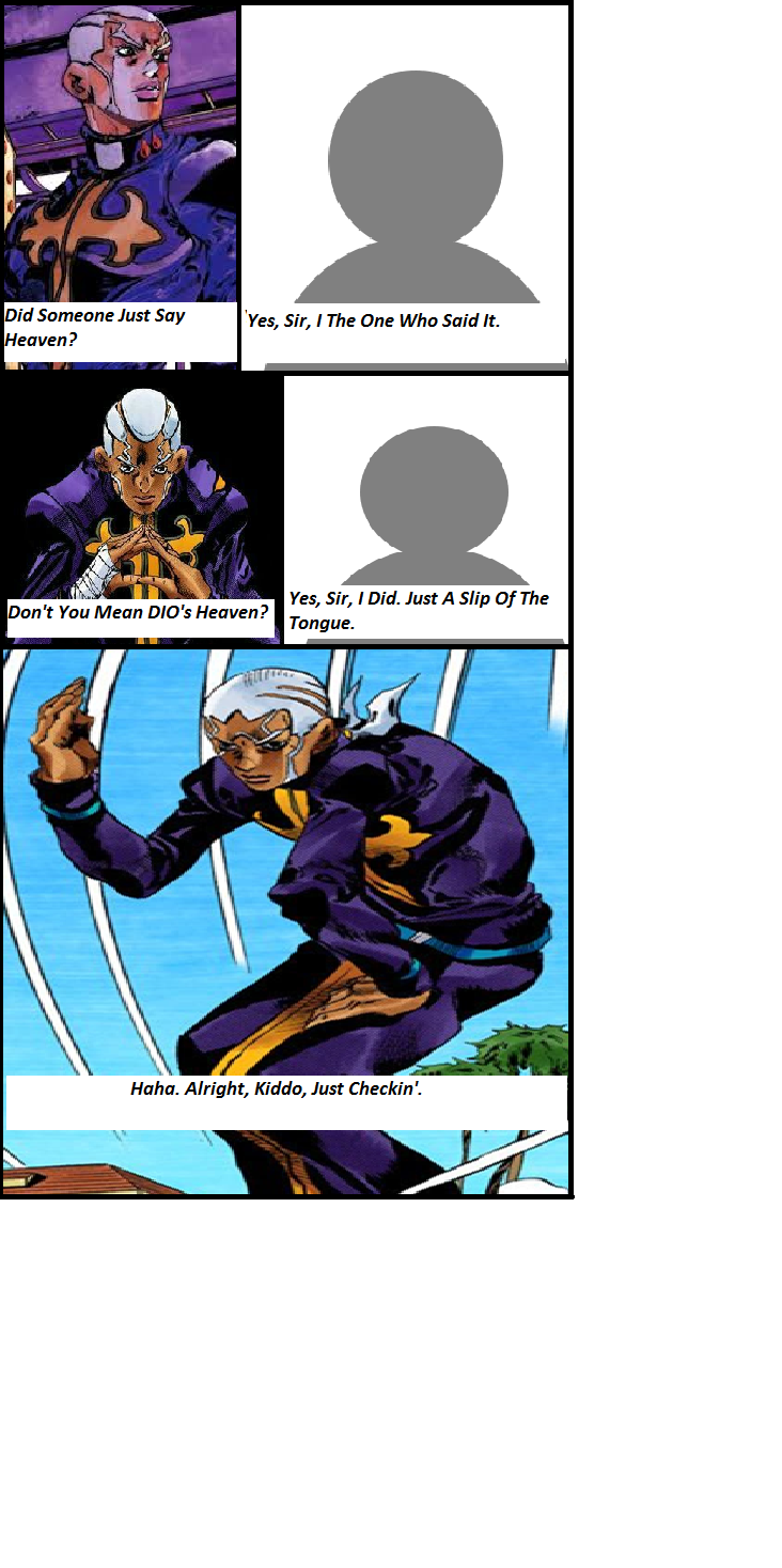 Father Pucci Corrects The Local Fool Of His Mistake. | JoJo's Bizarre ...