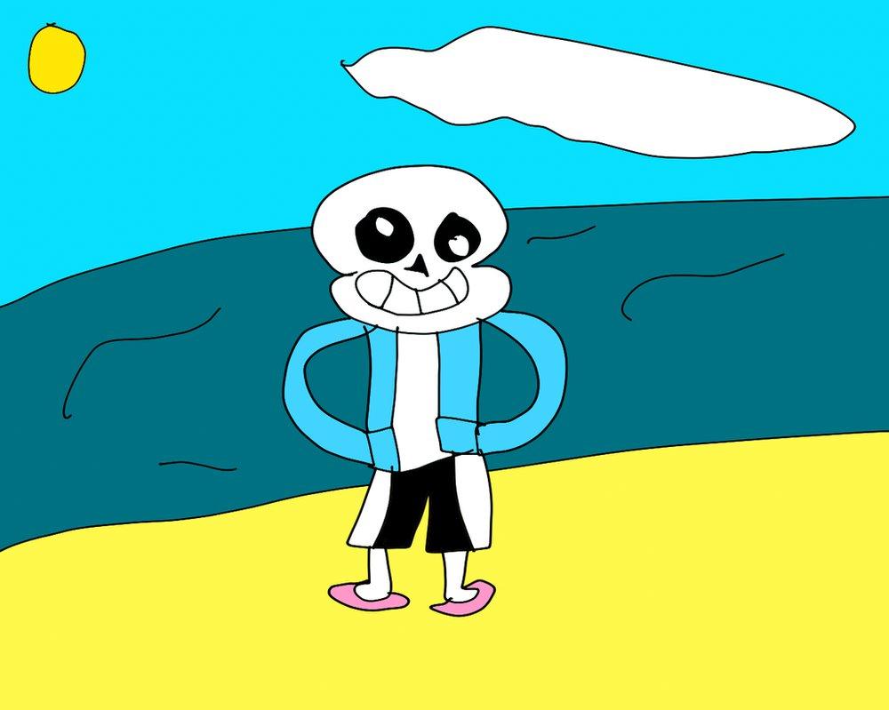 Sans at the beach | Undertale | Know Your Meme