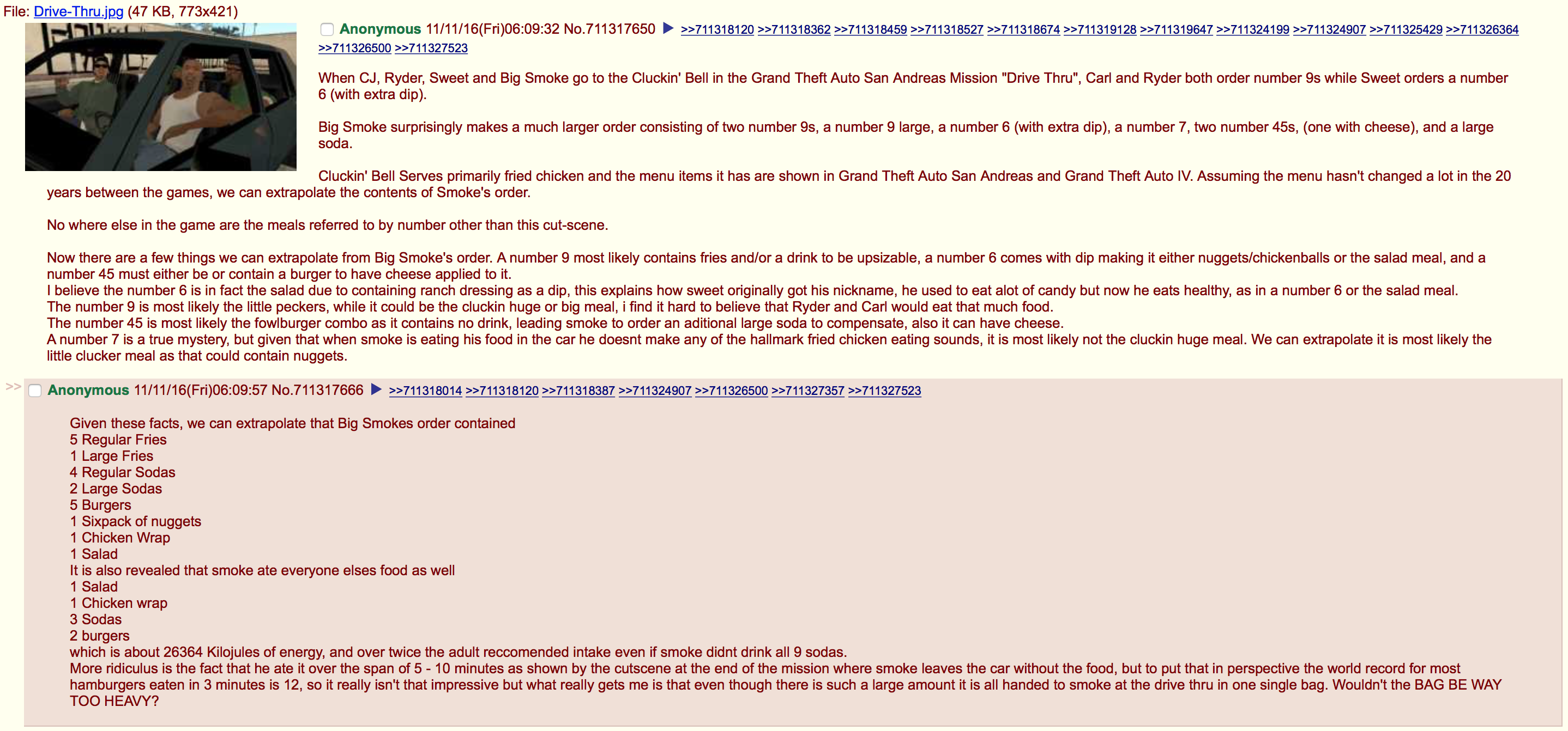 /b/ breaks down GTA San Andreas drive-thru order | Big Smoke's Order ...