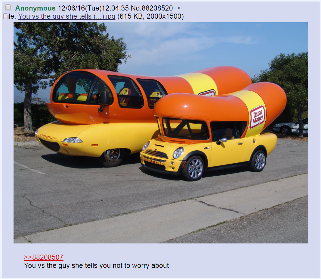 Wienermobile | You Vs. The Guy She Told You Not to Worry About | Know ...