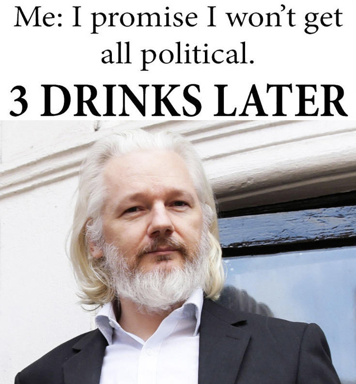 Julian Assange | 3 Drinks Later | Know Your Meme