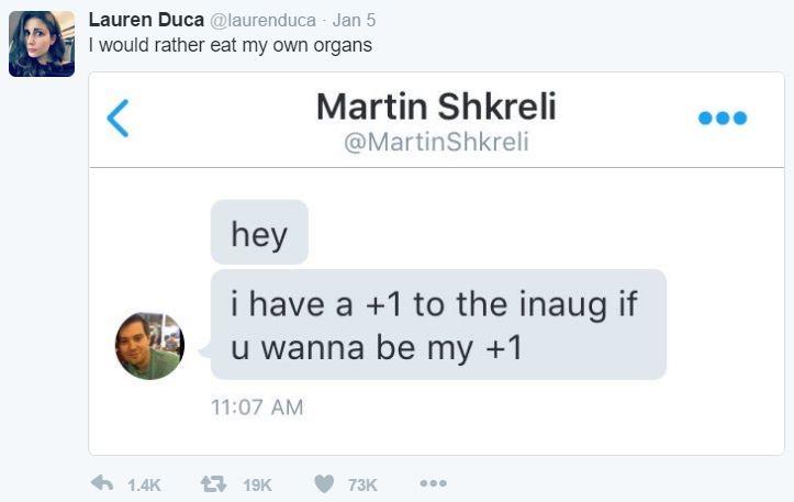 Lauren Duca's Shkreli Invitation Tweet | Martin Shkreli | Know Your Meme