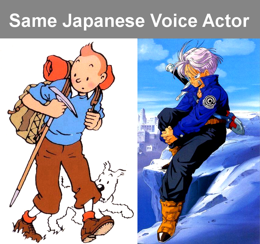 Tintin and Trunks voiced Takeshi Kusao | Same Voice Actor | Know Your Meme