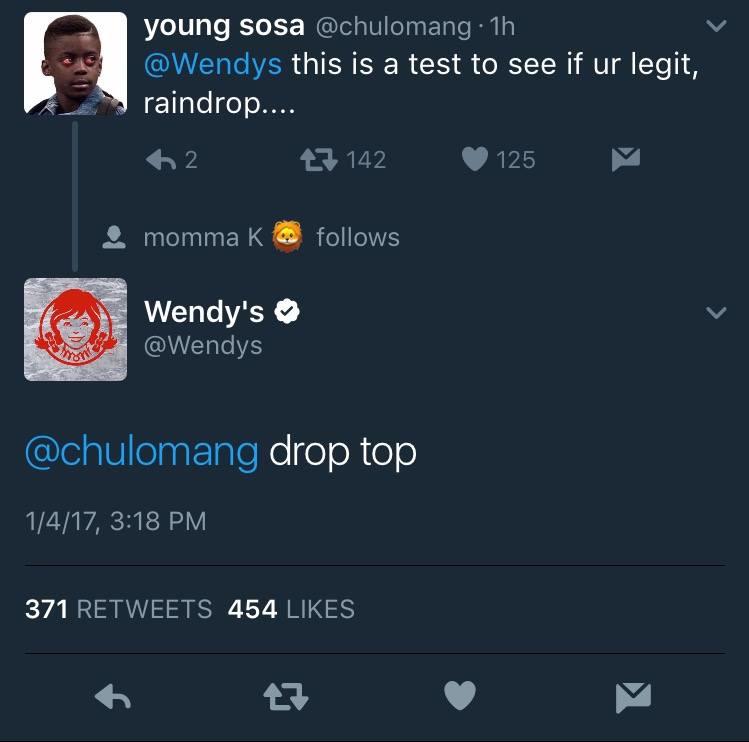 Wendy's Bad and Boujee | Rain Drop Drop Top | Know Your Meme