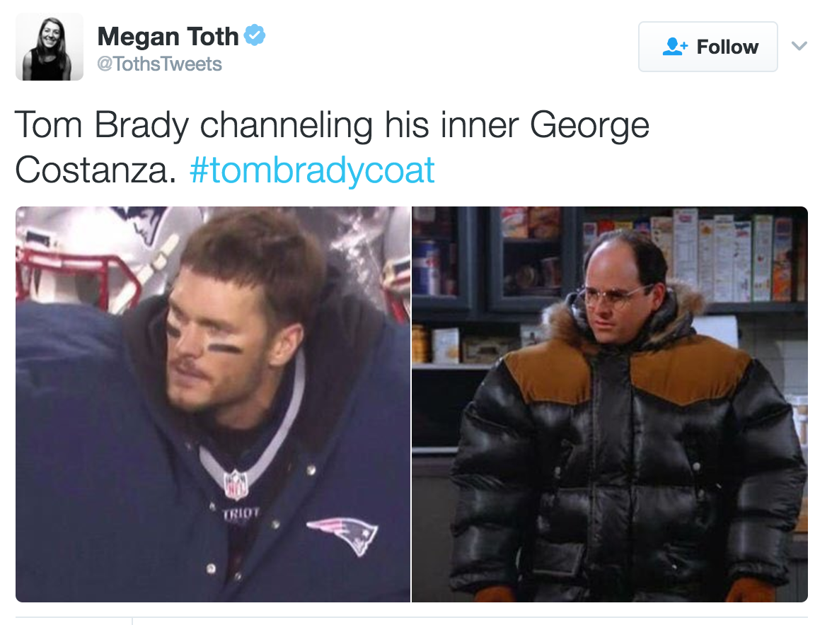 Brady and Costanza | Tom Brady's Huge Jacket | Know Your Meme