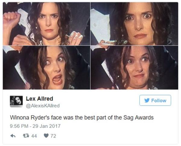 Lex Allred's Tweet | Winona Ryder's SAG Award Reaction | Know Your Meme