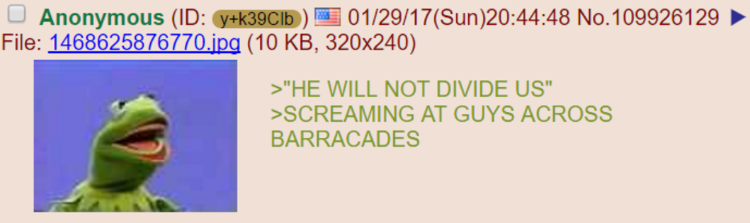 Barricades | He Will Not Divide Us | Know Your Meme