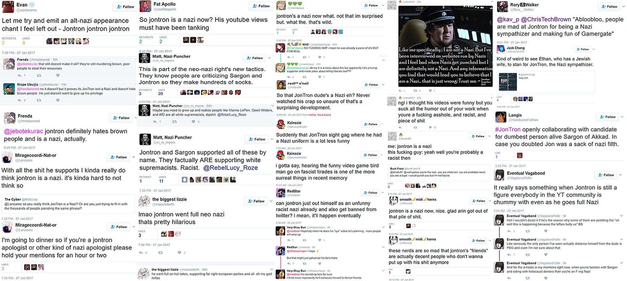 "Nazi" Tweets | JonTron | Know Your Meme