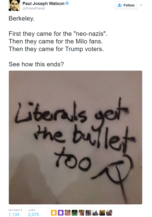 First they came for... | 2017 Milo Yiannopoulos UC Berkeley Protest ...