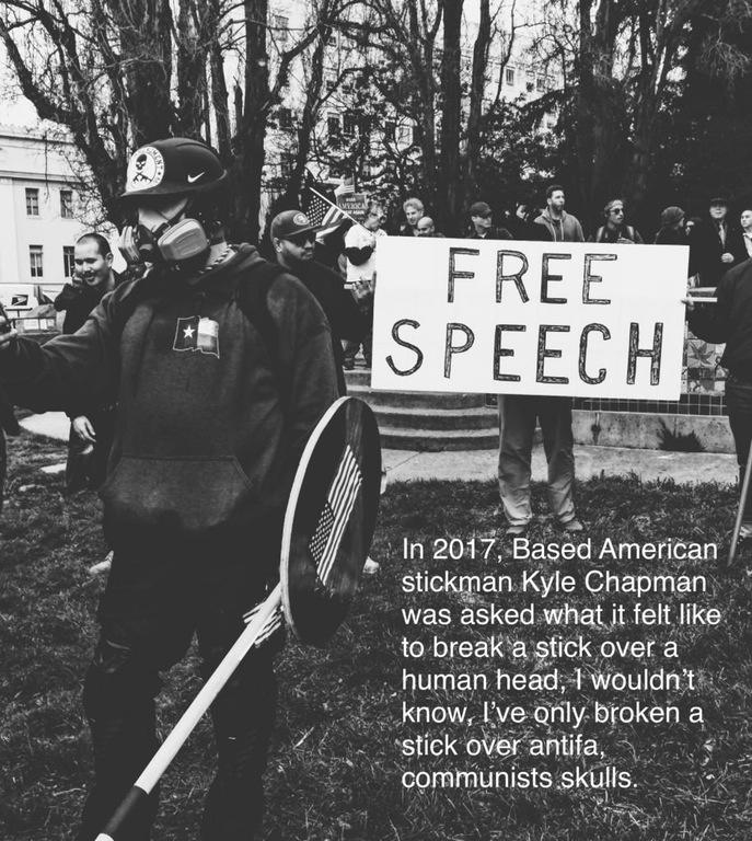 "In 2017, Based American stickman Kyle Chapman was asked what it felt ...