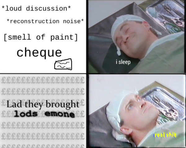 "Sleeping Shaq" except it is Harry Enfield | Loadsamoney | Know Your Meme