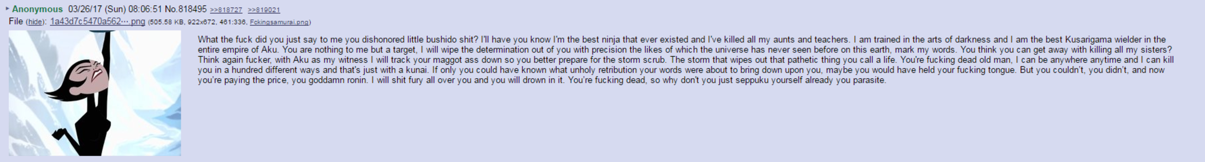 Let it go... | Samurai Jack | Know Your Meme